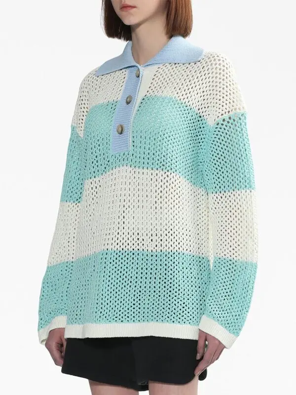 HALFBOY Three-tone Cotton Polo Collar