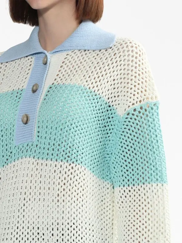 HALFBOY Three-tone Cotton Polo Collar