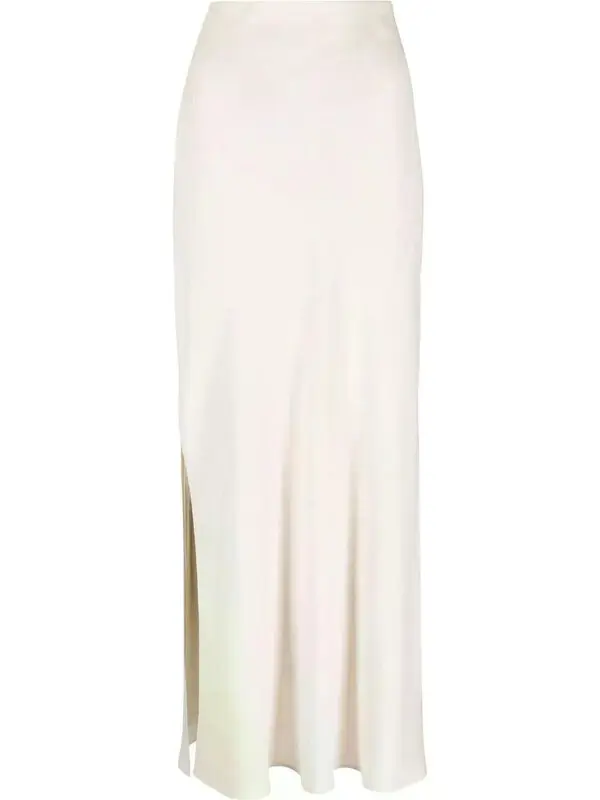 Brunello Cucinelli Satin Midi Skirt - C579 Milk