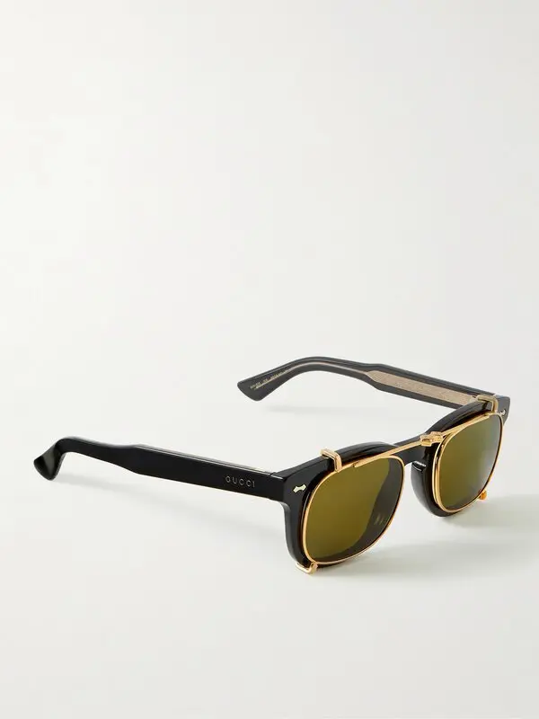 Gucci D-frame Acetate And Gold-tone Sunglasses