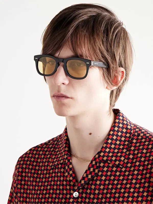 Gucci D-frame Acetate And Gold-tone Sunglasses