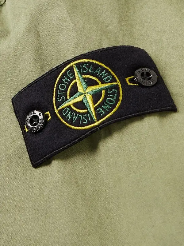 Stone Island Logo-appliquéd Brushed Cotton-canvas Overshirt