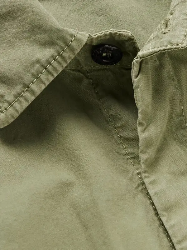 Stone Island Logo-appliquéd Brushed Cotton-canvas Overshirt