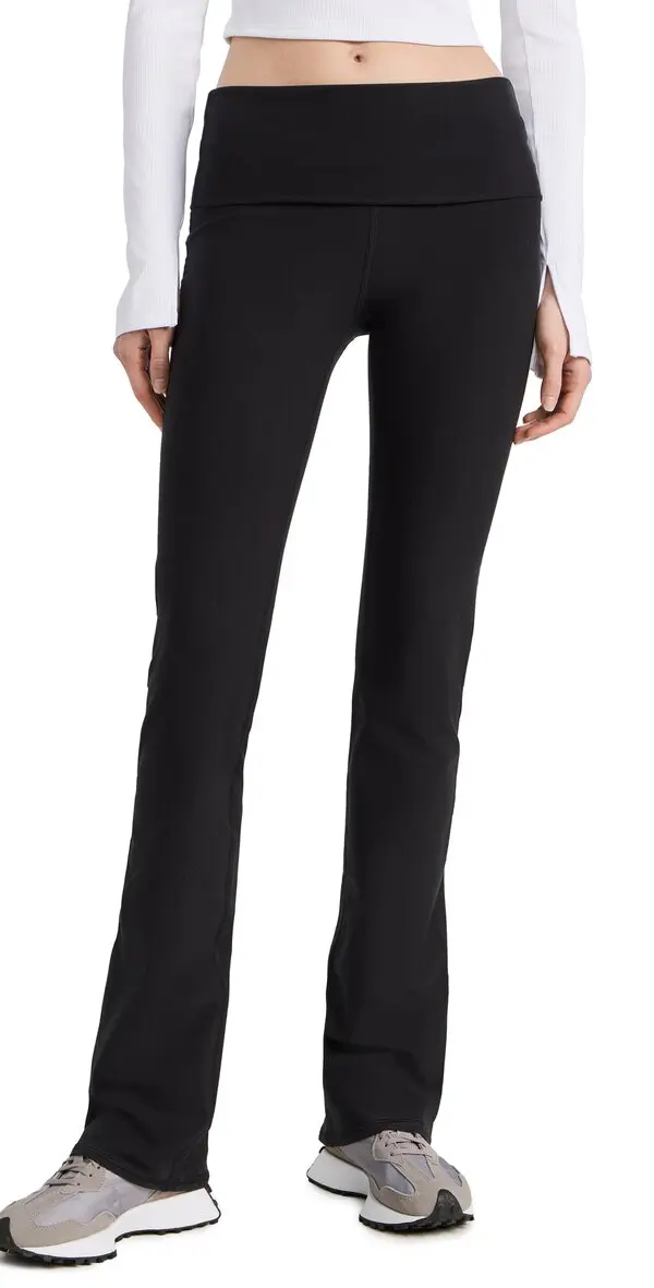 Alo Yoga Alosoft Foldover Bootcut Leggings In Black - 30% Off