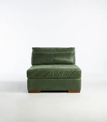 Anthropologie Sunday Modular Armless Leather Chaise