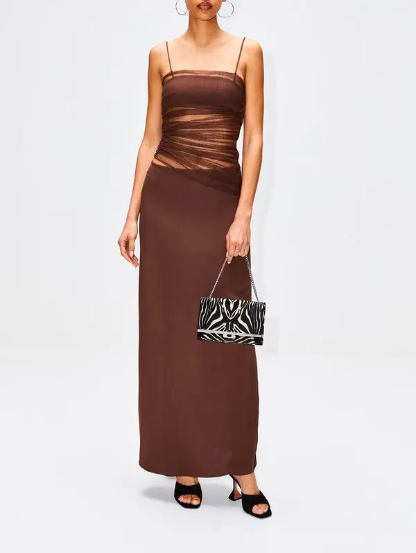 christopher esber contrast sheer panel dress Christopher Esber Contrast Sheer Panel Dress in WHITE