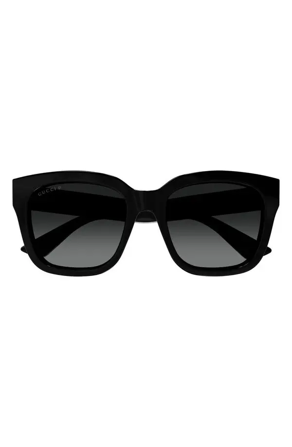 Gucci 54mm Gradient Polarized Cat Eye Sunglasses - Black  display picture 3