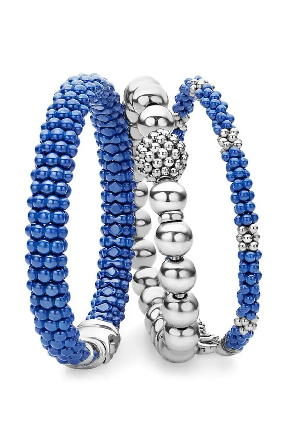 Lagos Set Of 3 Caviar Beaded Bracelets