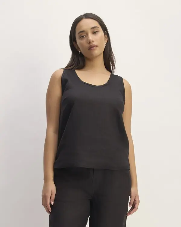 Everlane Linen Scoop-neck Tank Top - Black