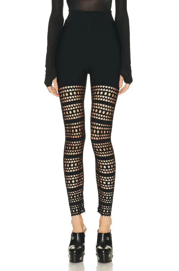 Alaïa Vienne Legging In Black - Noir Alaïa