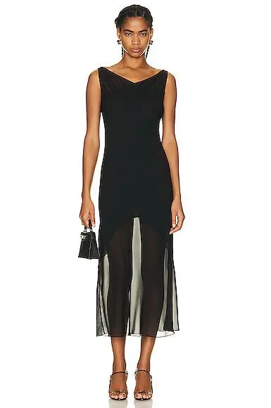 khaite aminah silk slip dress Khaite Aminah Dress - Black