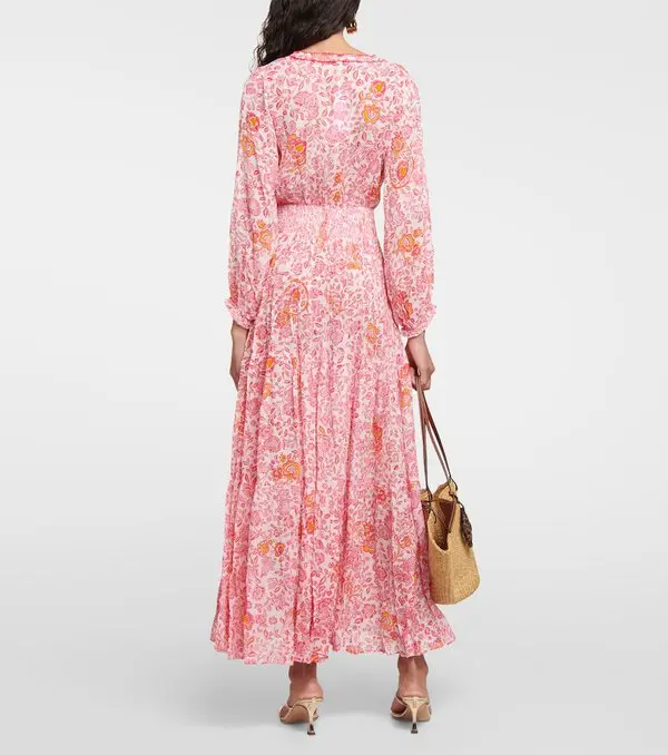 Poupette St Barth Emily Floral Maxi Dress In Pink - 30% Off | Editorialist