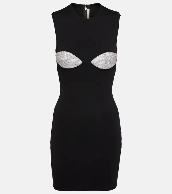 CHRISTOPHER KANE Crystal-embellished Minidress - Black