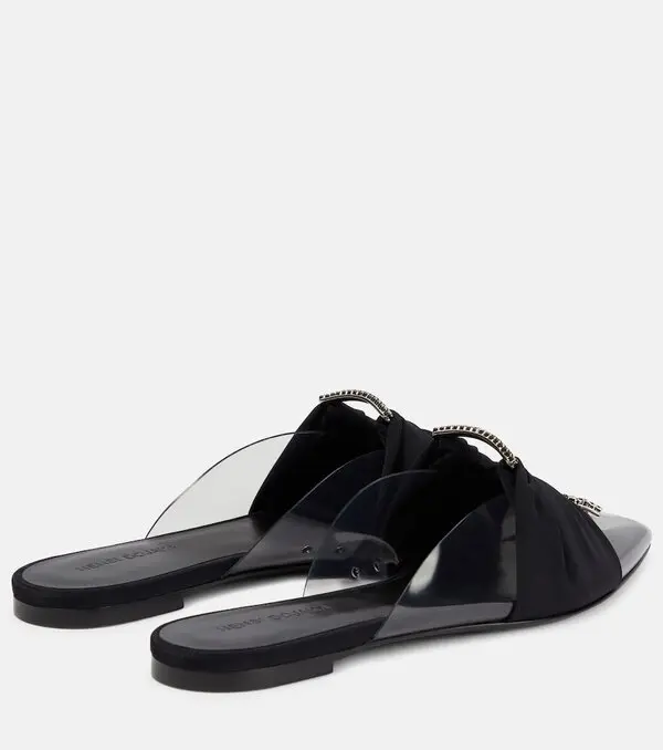 NENSI DOJAKA Crystal-embellished Flat Pvc Slippers