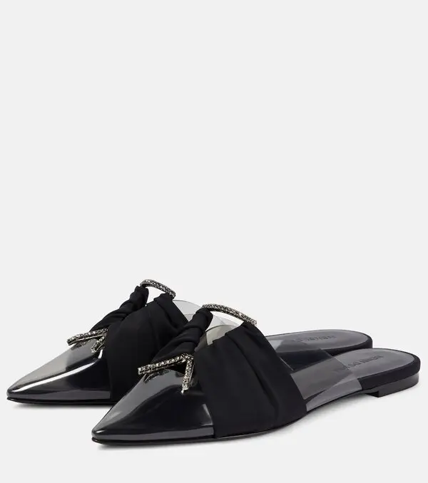 NENSI DOJAKA Crystal-embellished Flat Pvc Slippers
