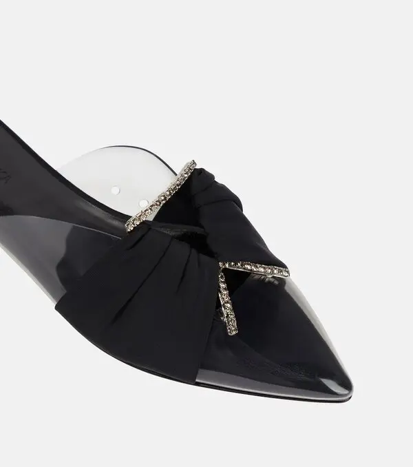 NENSI DOJAKA Crystal-embellished Flat Pvc Slippers