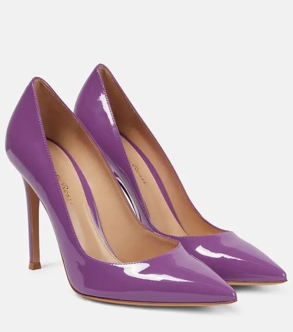 GIANVITO ROSSI 105 Patent Leather Pumps - Purple