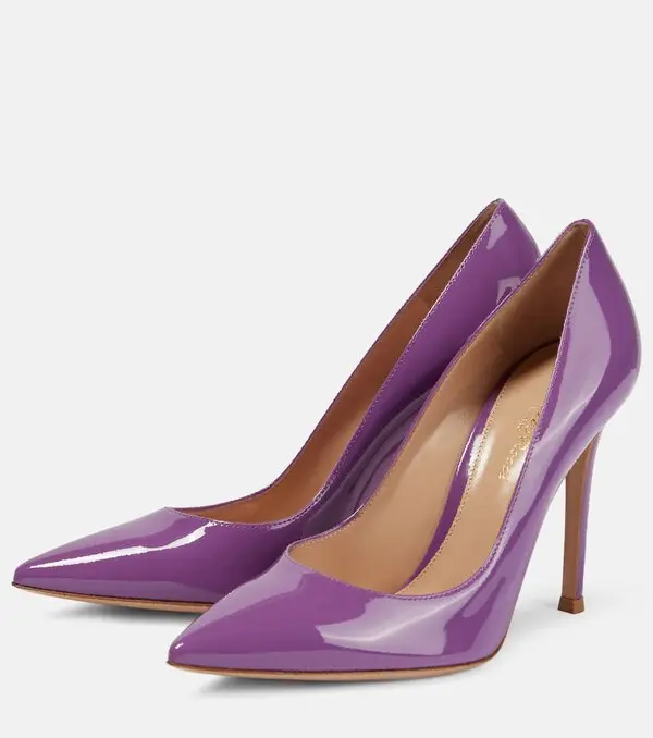 GIANVITO ROSSI 105 Patent Leather Pumps - Purple