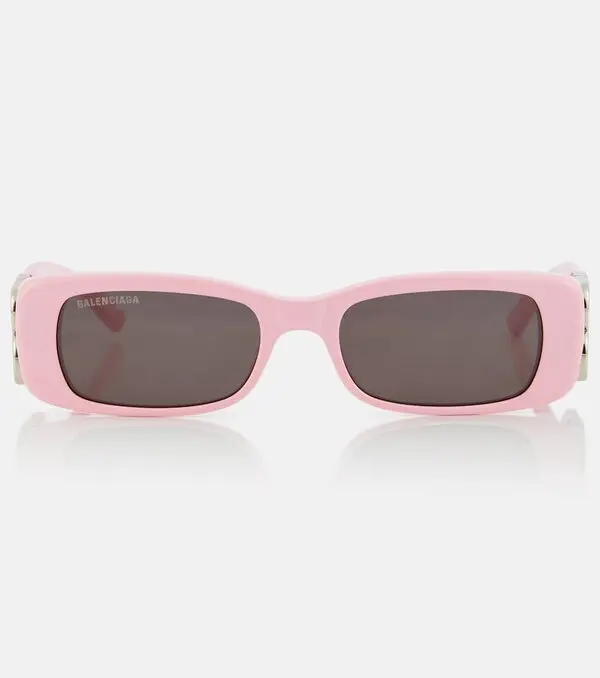 Balenciaga Dynasty Rectangular Sunglasses - Pink
