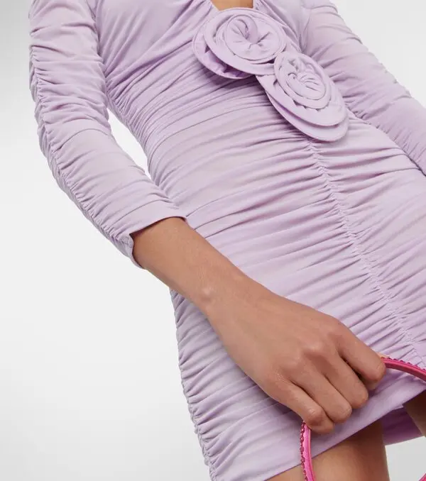 Magda Butrym Ruched Off-the-shoulder Mini Dress - Purple