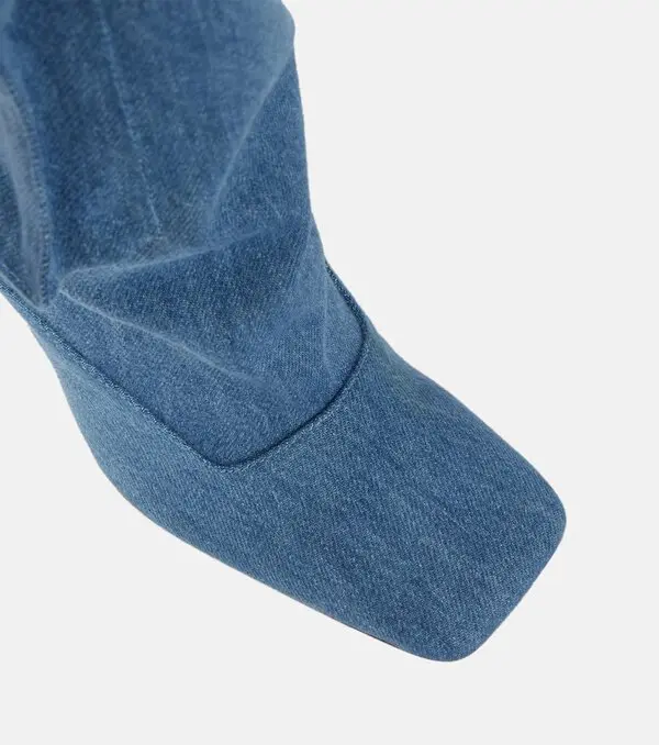 Attico Sienna Denim Knee-high Boots - Blue