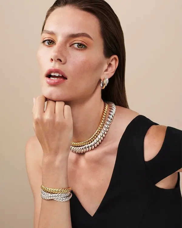 David Yurman 18k Yellow Sculpted Cable Bracelet