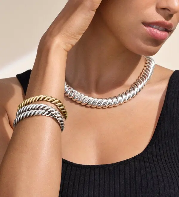 David Yurman 18k Yellow Sculpted Cable Bracelet
