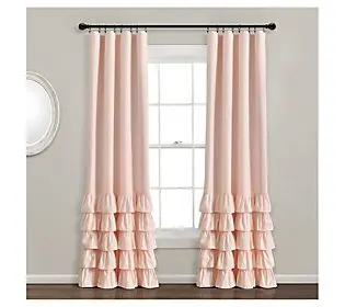 LUSH DECOR Allison Ruffle Window Curtain Panel 40' X 84' B Y - One-color