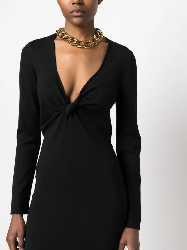 TOM FORD V-neck Knitted Midi Dress