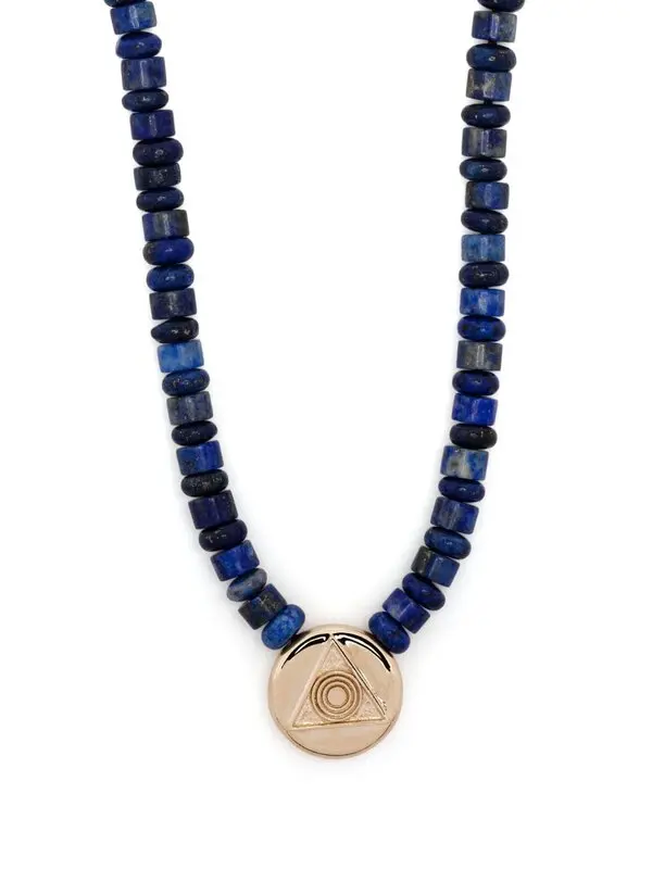 Luis Morais 14kt Yellow Gold Lapis Lazuli Shield Necklace - Blue