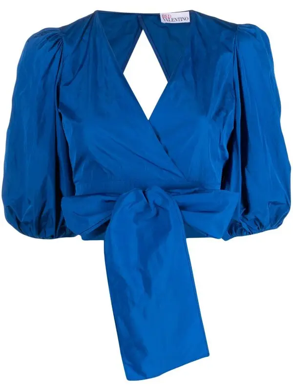Red Valentino Wrap Cropped Top - Blue