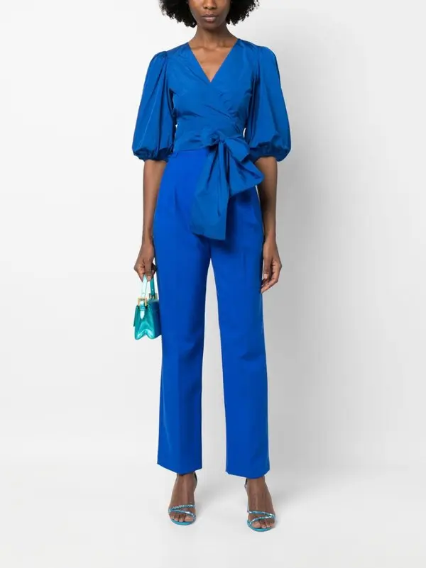 Red Valentino Wrap Cropped Top - Blue