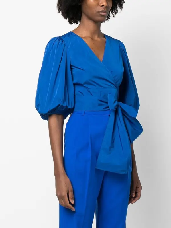 Red Valentino Wrap Cropped Top - Blue