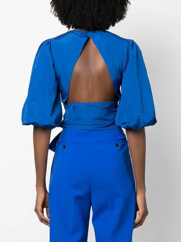 Red Valentino Wrap Cropped Top - Blue