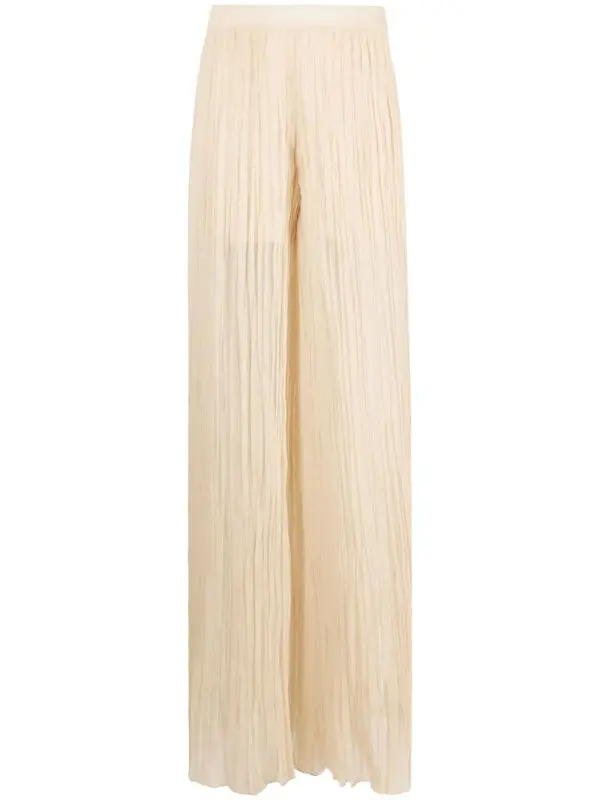 Alberta Ferretti Pleated Silk Trousers