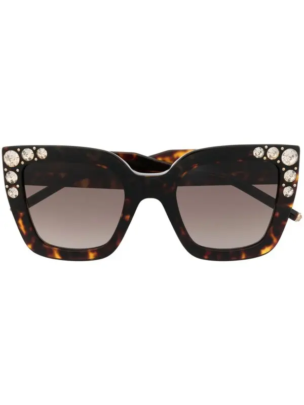 Carolina Herrera Oversized Crystal-embellished Sunglasses - Brown