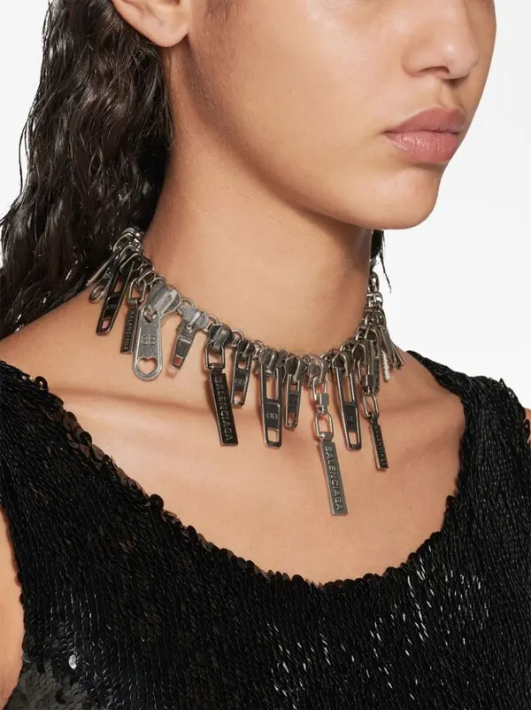 Balenciaga Zip-up Choker Necklace