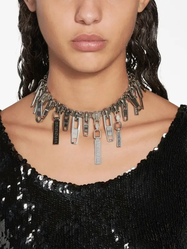 Balenciaga Zip-up Choker Necklace
