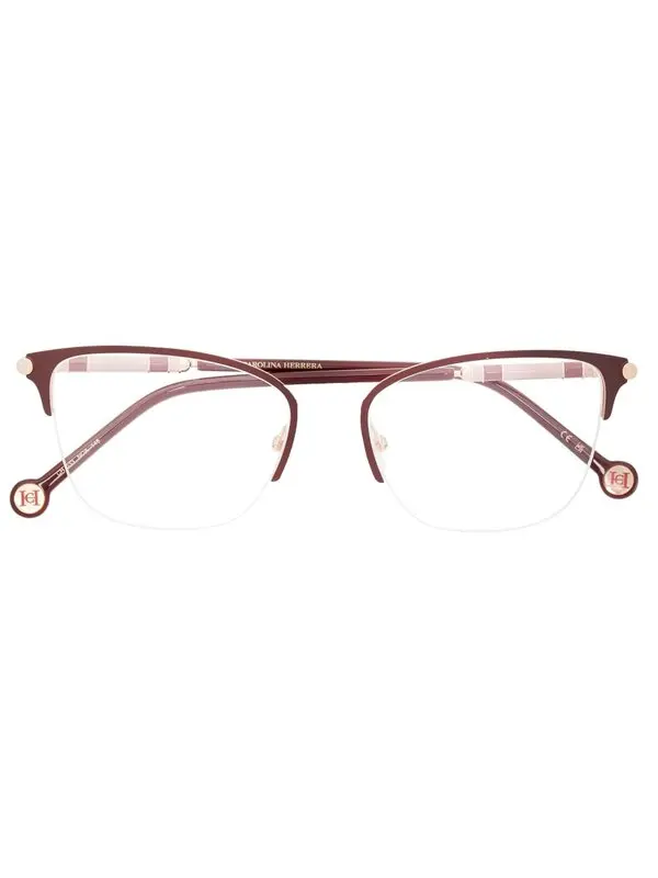 Carolina Herrera Semi-rimless Cat-eye Eyeglasses - Gold