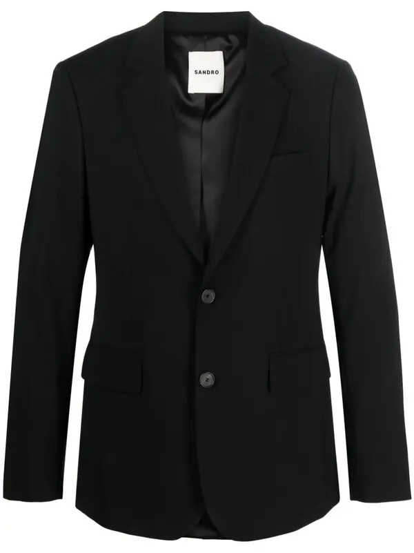 Sandro Virgin Wool Suit Jacket - Black
