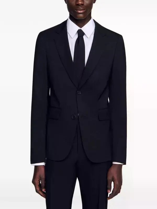 Sandro Virgin Wool Suit Jacket - Black