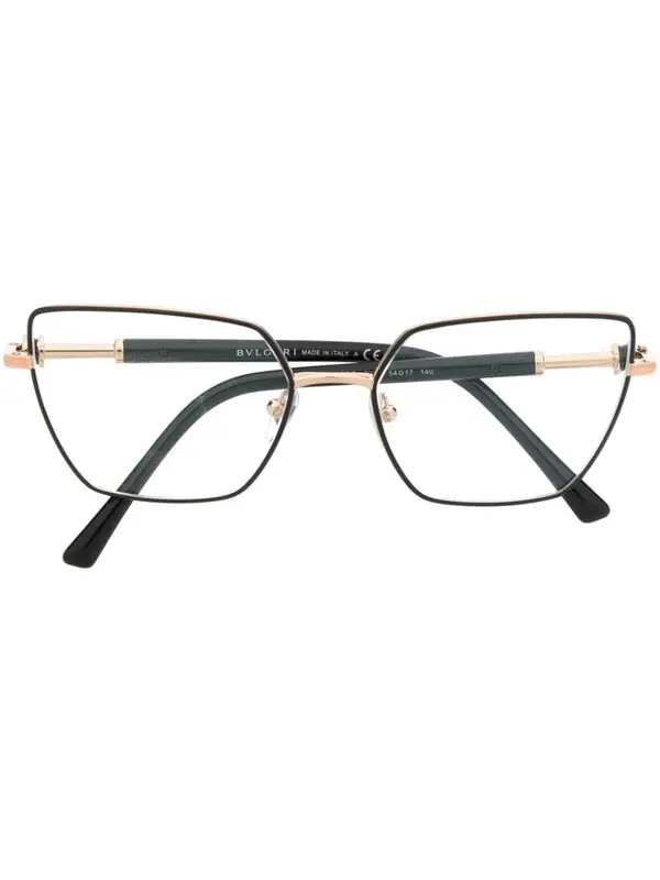 BVLGARI Enamelled Frame Detail Eyeglasses - Gold