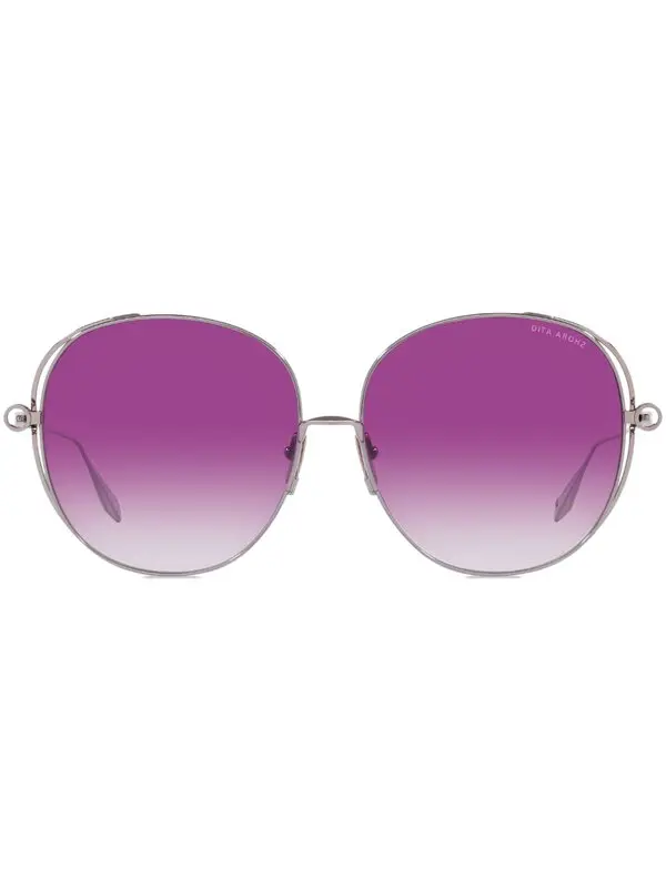 Dita Arohz Round-frame Sunglasses - Silver