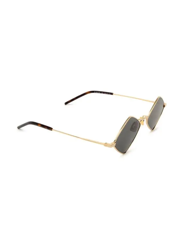 Saint Laurent Lisa Diamond-frame Sunglasses - Gold