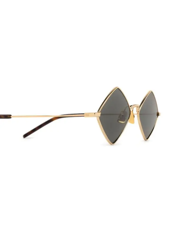 Saint Laurent Lisa Diamond-frame Sunglasses - Gold