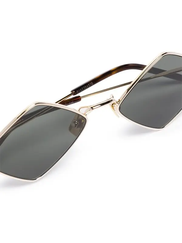 Saint Laurent Lisa Diamond-frame Sunglasses - Gold