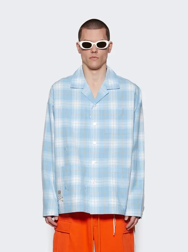 MASTERMIND WORLD Open Collar Plaid Shirt