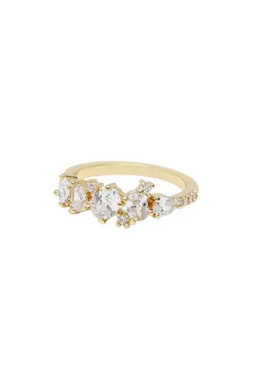 Ettika Cubic Zirconia Statement Ring - Gold