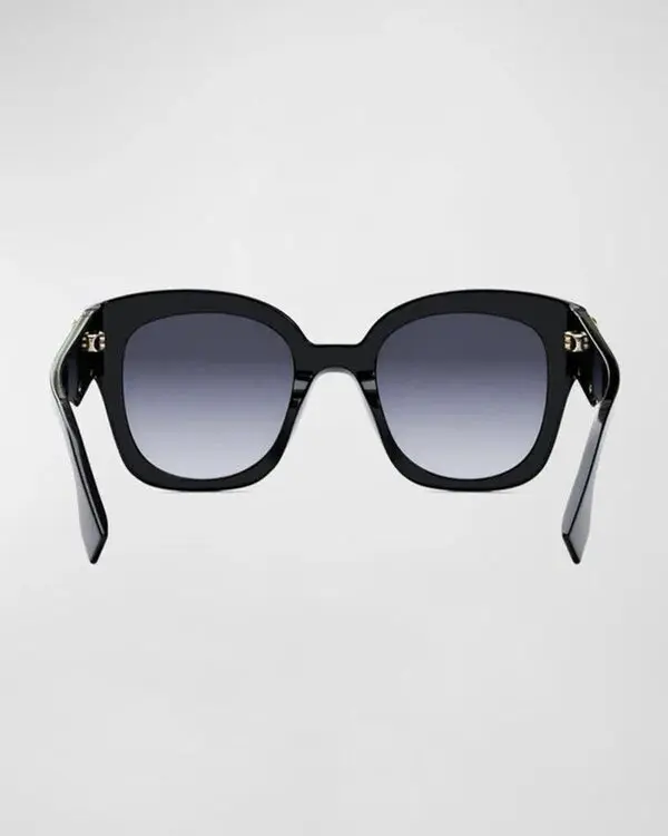 Fendi Oversized F Logo Cat-eye Sunglasses - Shiny Black