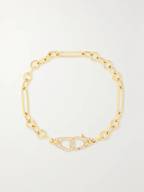 FOUNDRAE Sister Hooks 18-karat Diamond Bracelet - Gold